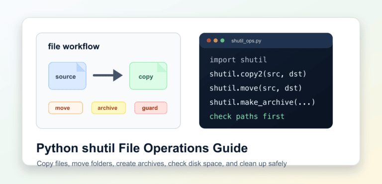 Python shutil: Copy, Move, Archive, and Remove Files Safely